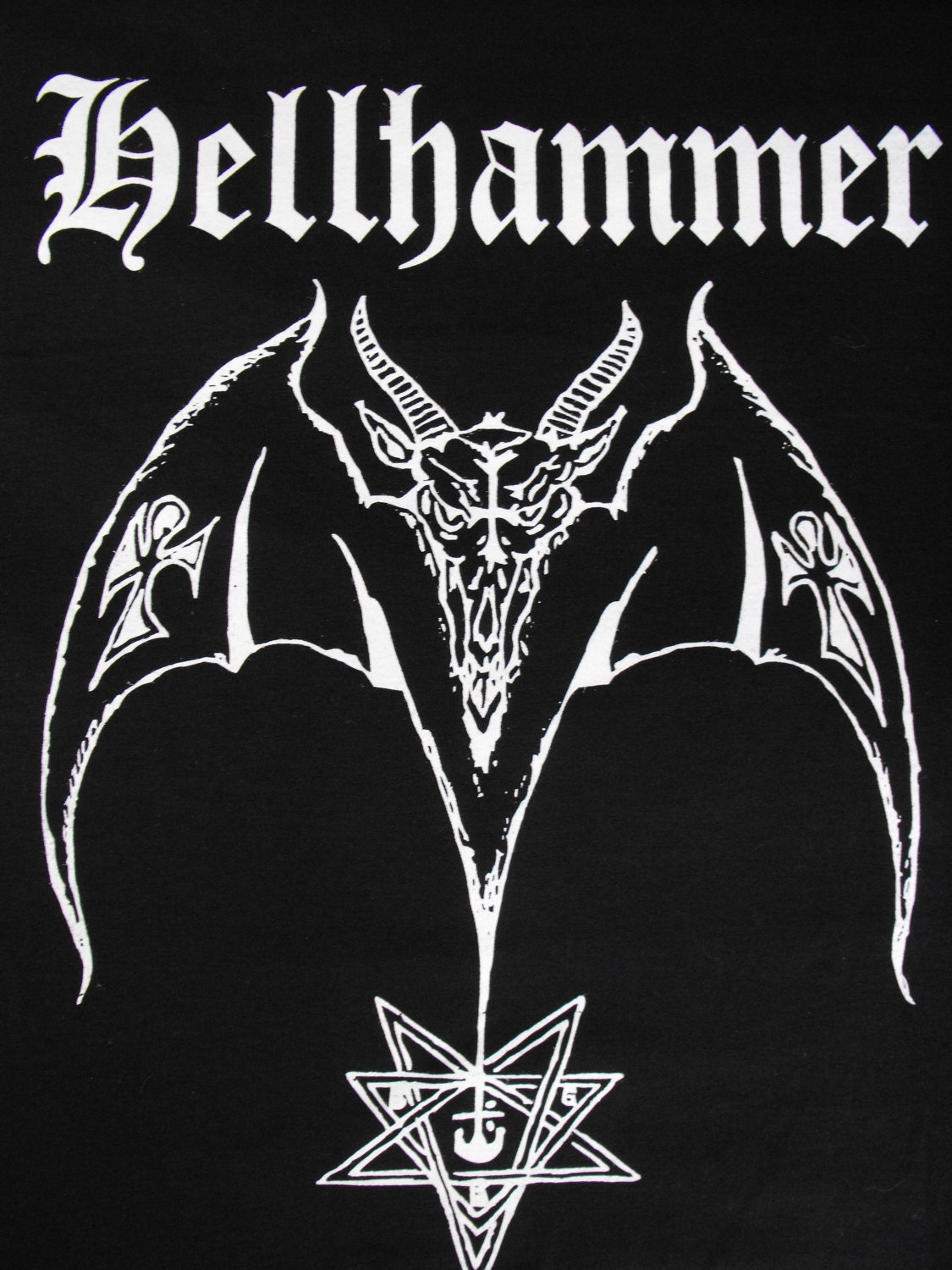 HELLHAMMER bat SHIRT black metal thrash celtic frost crust