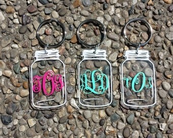 Mason jar keychain | Etsy