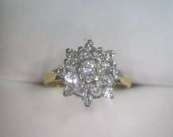 Diamond cluster ring | Etsy