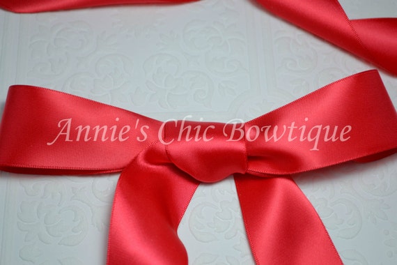 Red Satin Sash Hot Red ribbon Belt Red by AnniesChicBowtique