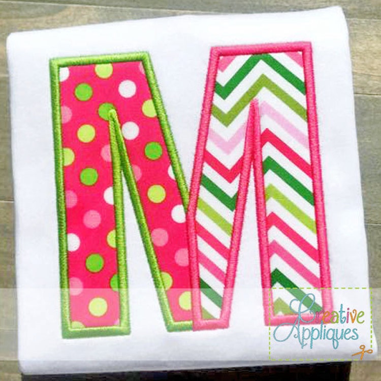 Split Divided Alphabet Letter Set A-Z Applique by Creativeapplique
