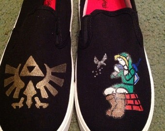 Items similar to Custom Hand Painted Shoes- Zelda on Etsy