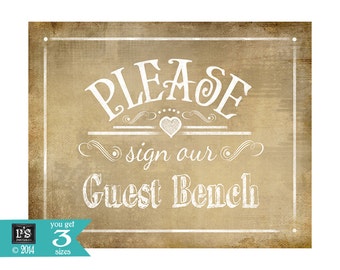 Guest bench sign | Etsy