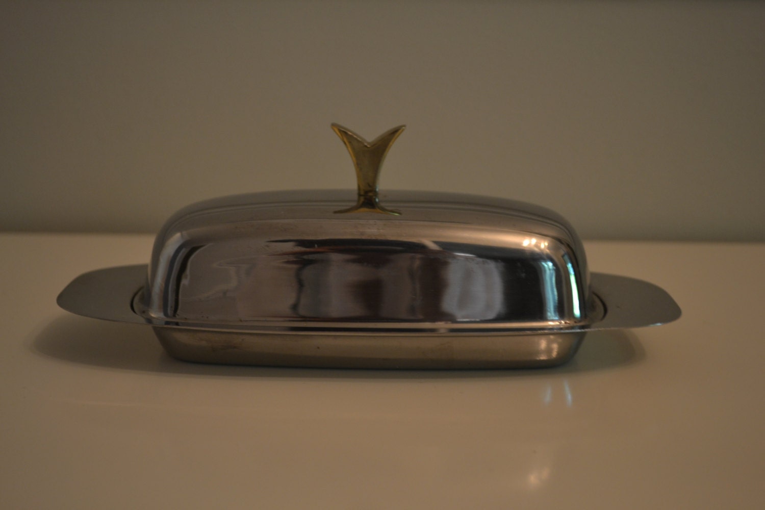 Mid Century Modern Butter Dish – Stainless Steel – Haute Juice