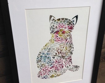 Cat papercut | Etsy