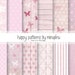 Flamingo Digital Paper Pink and Mint Flamingos background