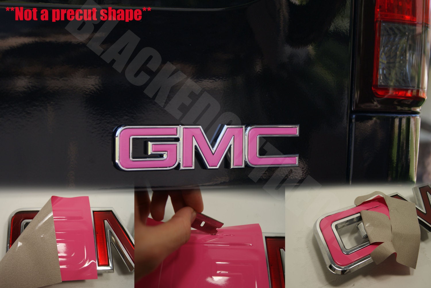 07-13 GMC Sierra Yukon Acadia PINK Rear Emblem Overlay Kit