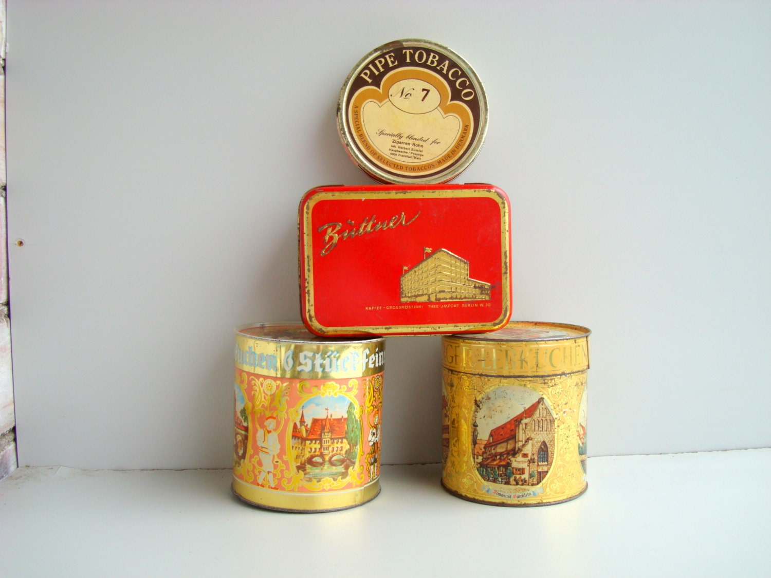 Vintage Antique German tin set, Nürnberger Lebkuchen, 1950s 60s Cookie ...