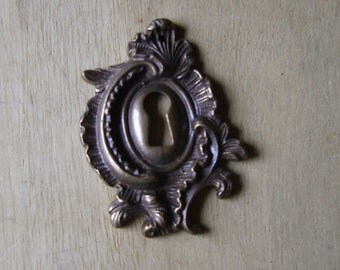 Items similar to Found Object Jewelry Repurposed Keyhole Escutcheon ...