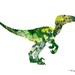 Velociraptor Art Print Abstract Raptor Dinosaur Watercolor