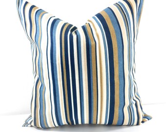 Blue stripe pillow | Etsy