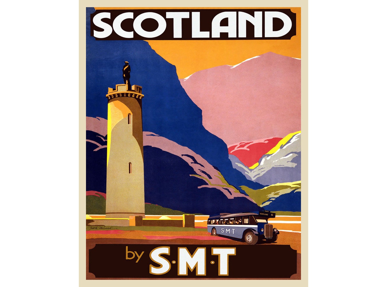 Scottish Travel Poster Vintage Scottish SMT by FabVintagePosters