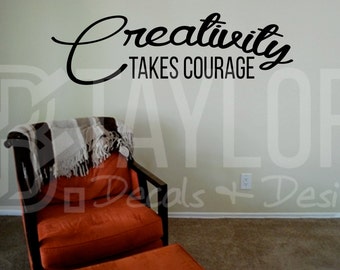 Items similar to Printable Art Creativity Takes Courage 8x10 on Etsy
