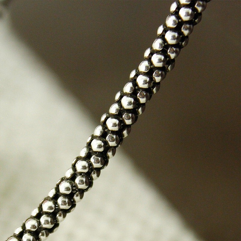 Sterling Silver Popcorn Chain Necklace Sterling Popcorn