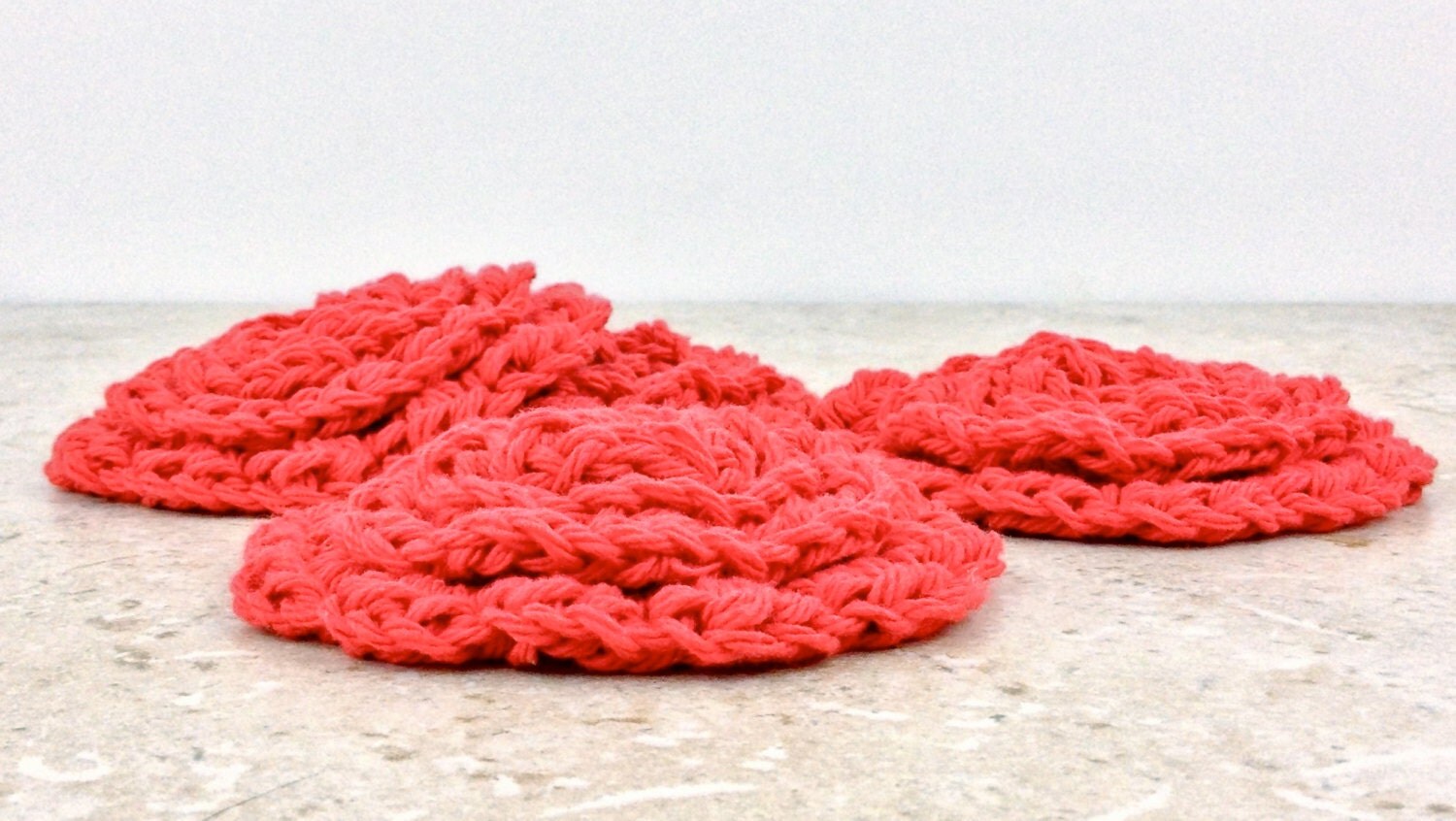 Red Rose Cotton Facecloth Face Scrubbies by CuriousPurplePig