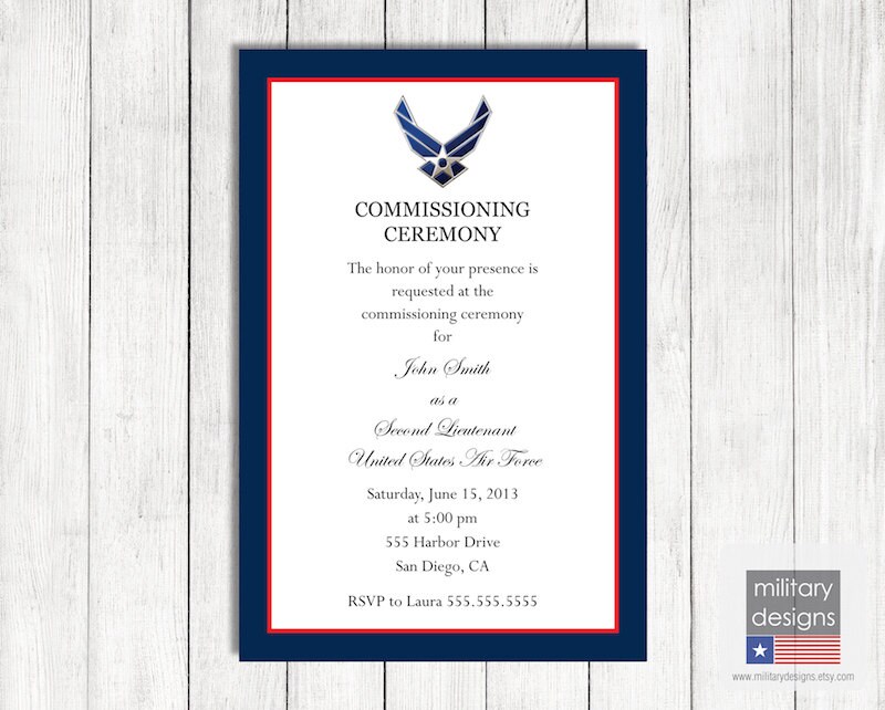 Air Force Commissioning Ceremony Invitation Printable Air