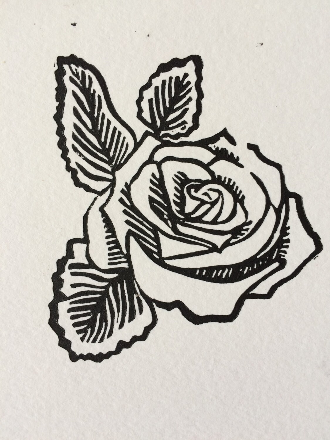 Rose Linoleum Print