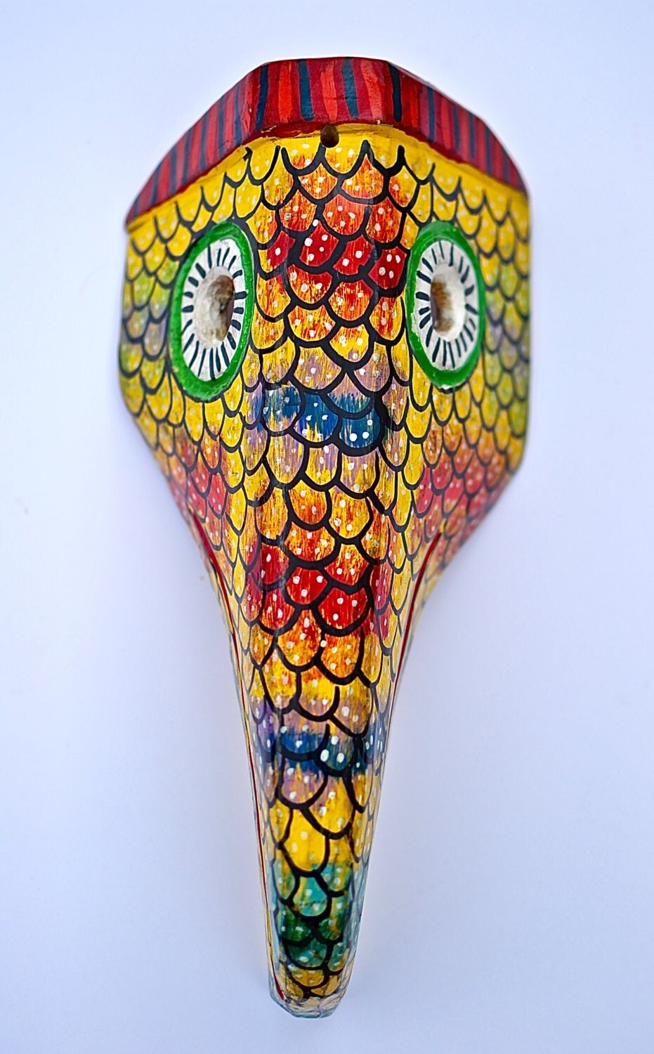 Intervened Tucano Mask Hand-Carved by HandcraftGuatemala on Etsy