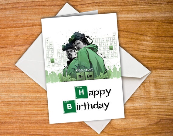 Breaking Bad Birthday Card Happy Birthday Card By PrintTransfer