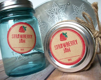 Custom KRAFT paper canning jar labels personalized round
