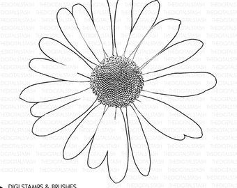 Daisy digital stamp | Etsy