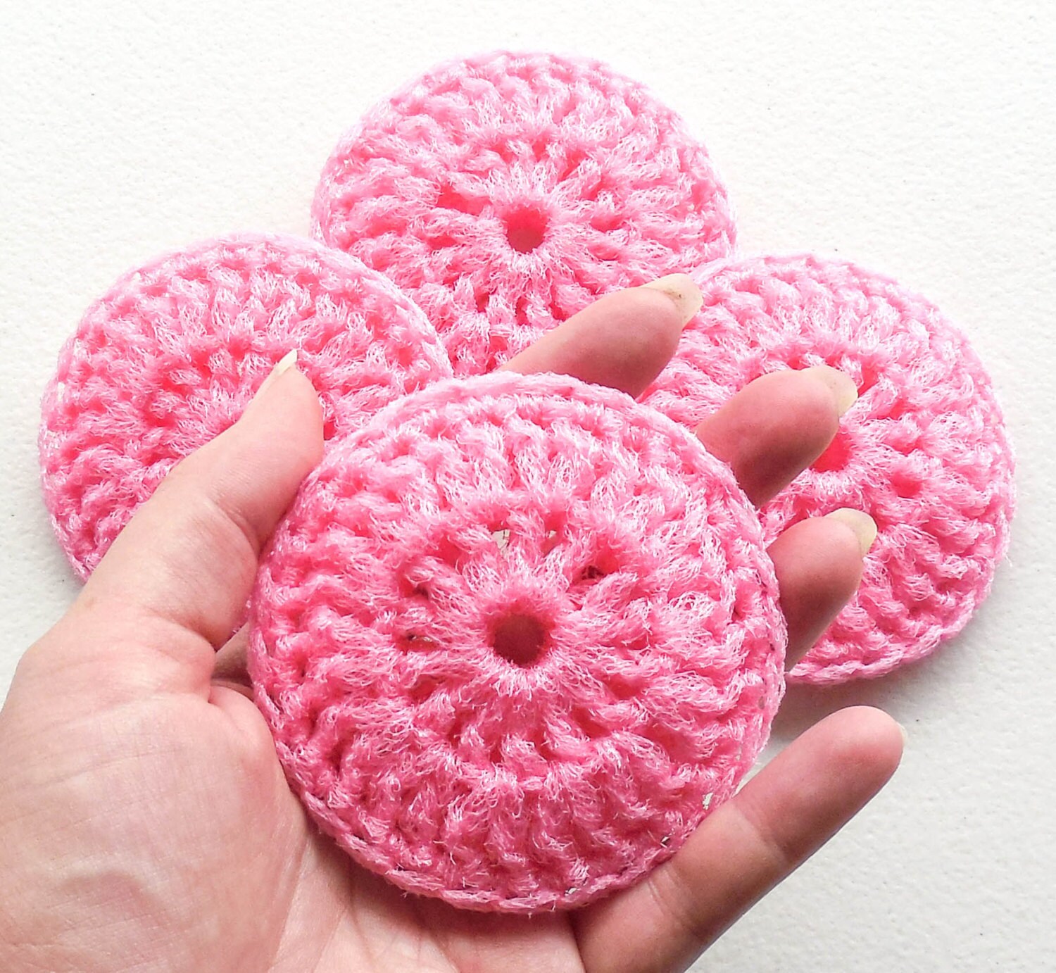 Crochet Nylon Dish Scrubbies Set of 2 through 8 by ArtistBeeBee