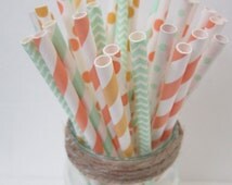 Unique peach paper straws related items | Etsy