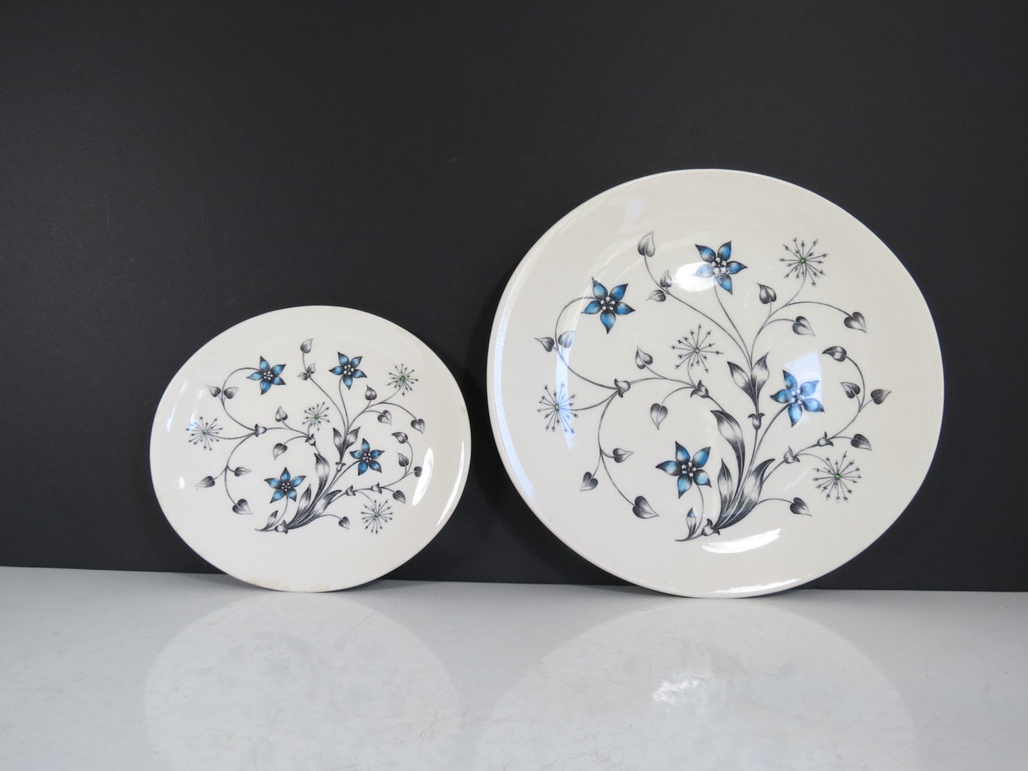 5 Mid Century China Plates // Vintage Johnson Bros Titania Oval Dinner ...