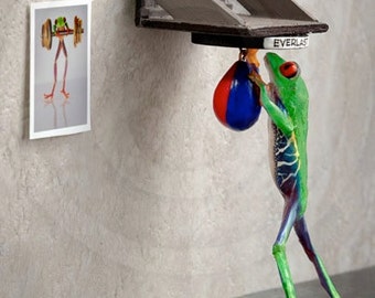 Carpenter Frog Doing Construction House Building Wood by FrogFun