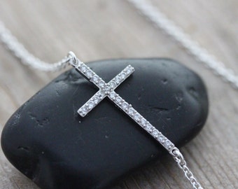 Small Sterling silver Cross Necklace Sterling Silver Cross