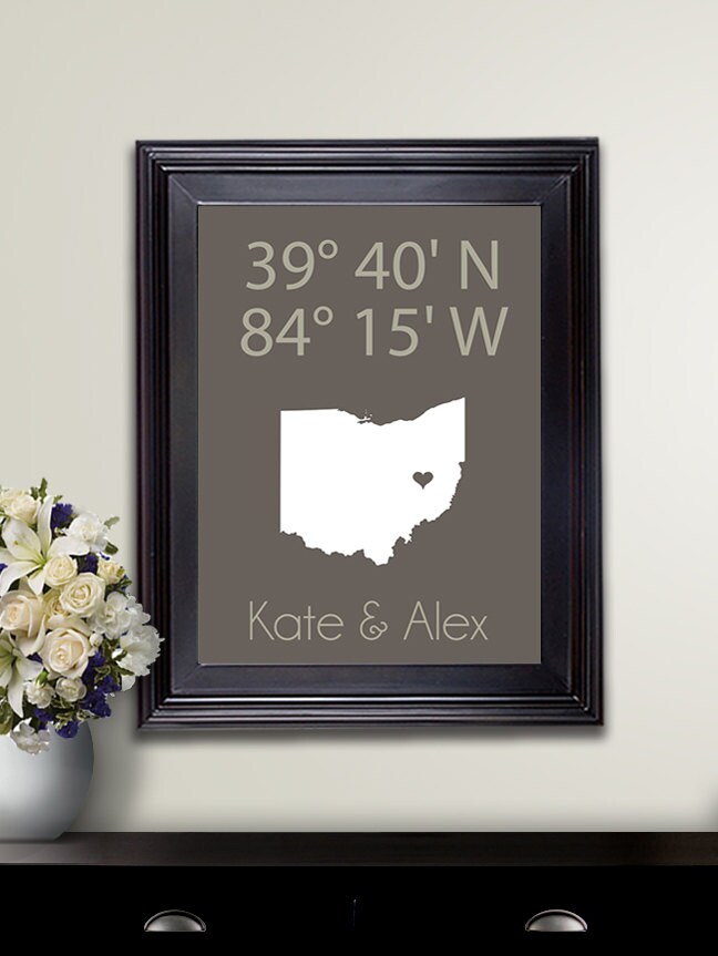 Latitude Longitude Housewarming Gift GPS Coordinates Gift