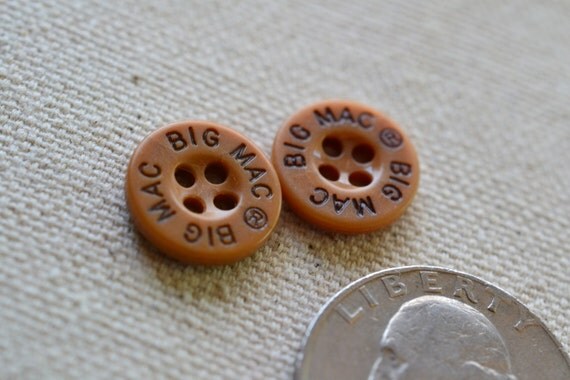 TWO 2 Big Mac Buttons Vintage Buttons Lot Workwear Buttons