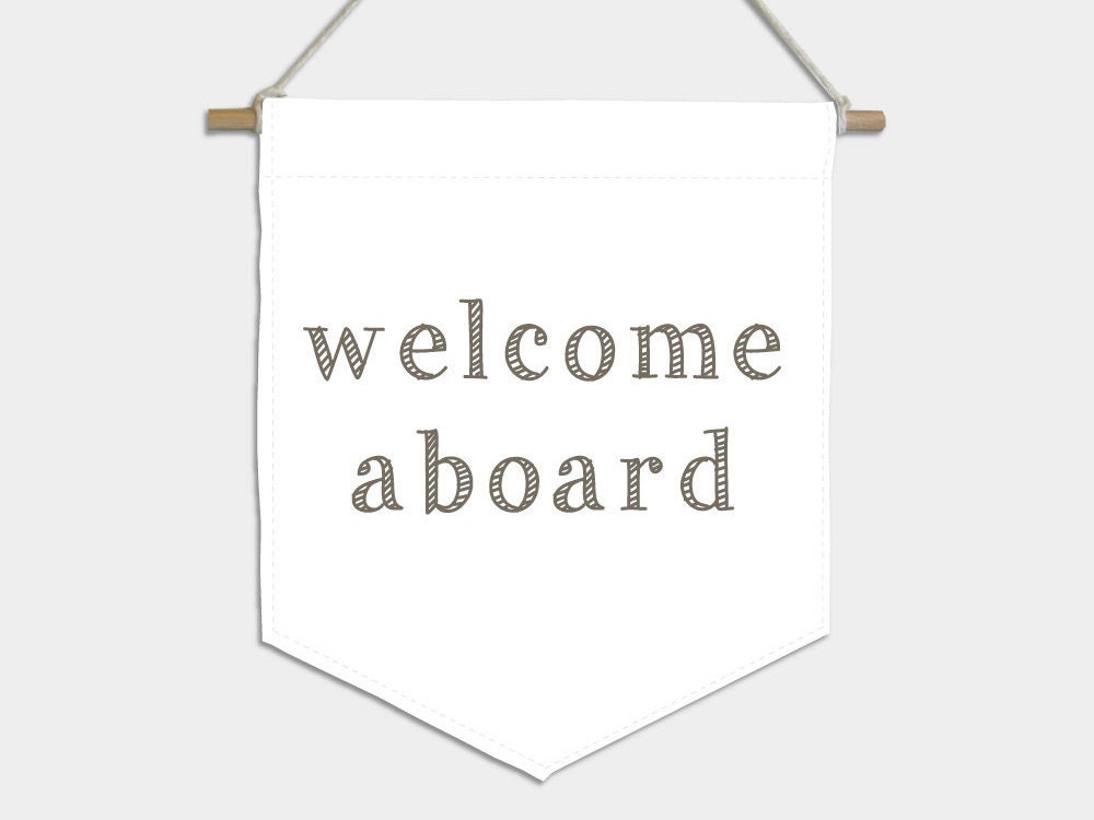 Boating Gifts Welcome Aboard Banner Boat Decor by RiverOakStudio