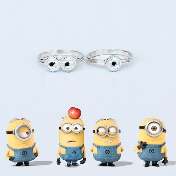 Items similar to Minion ring, Despicable Me sterling silver eye ring on ...