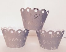 Popular items for wedding cupcake wrappers on Etsy