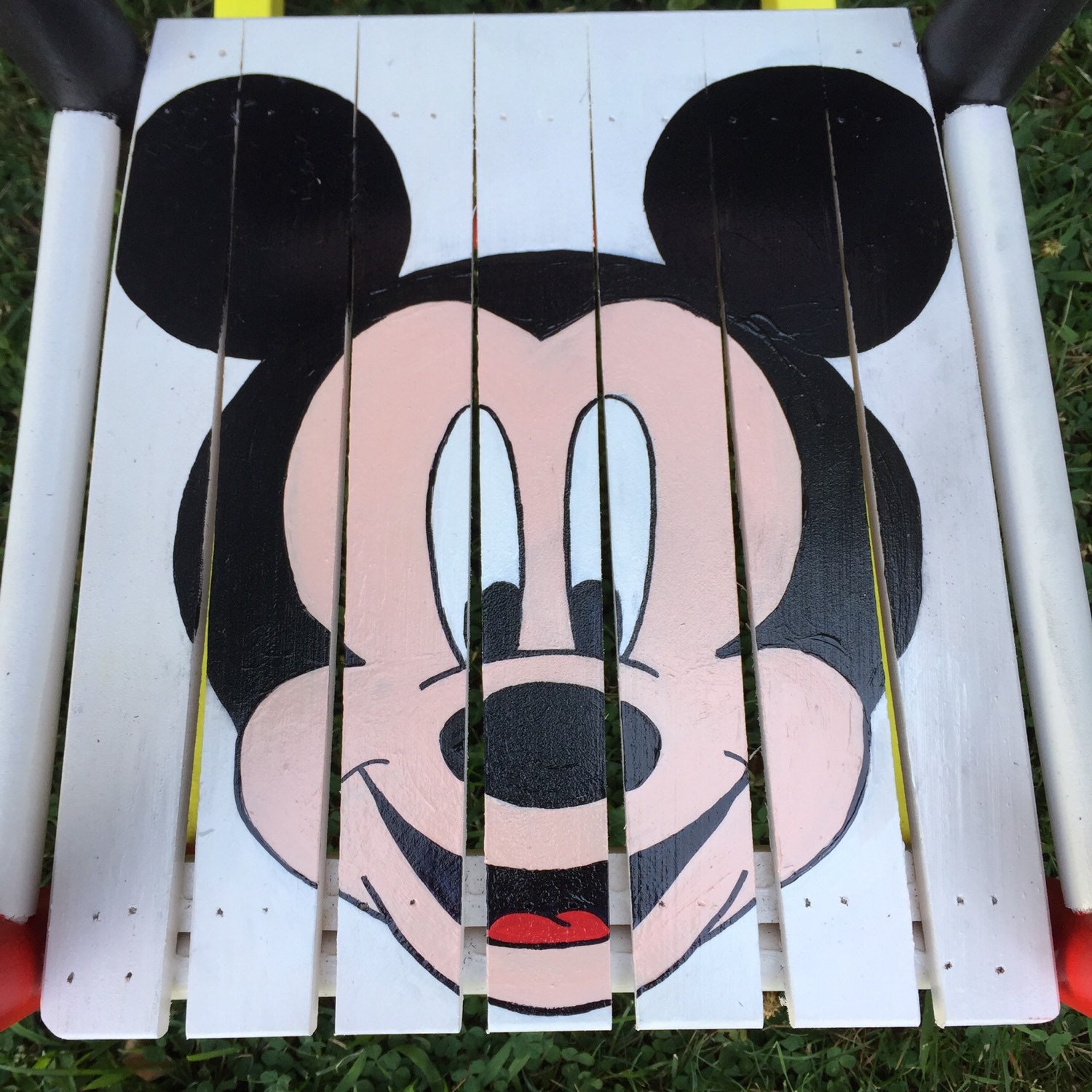 Mickey Mouse Themed Rocking Chair Hand-painted Kids Rocker