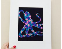 Popular items for geometric octopus on Etsy