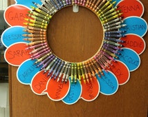 Popular items for crayon wreath on Etsy