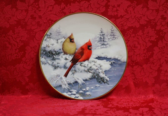 Lenox Four Seasons Collector Plate Lenox Cardinals in Winter