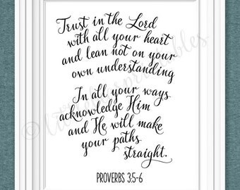 Proverbs 3 5 6 | Etsy