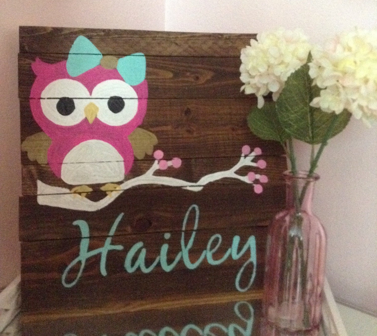 Customized Owl Nursery Wooden Sign by SigndSealedDelivered on Etsy