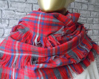 Red plaid blanket | Etsy