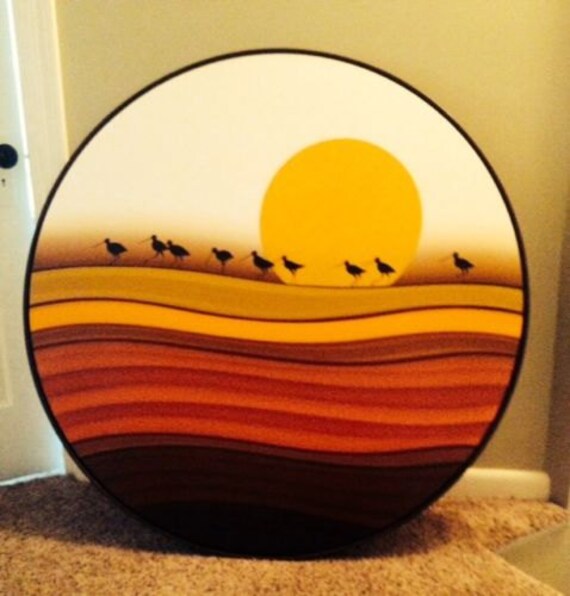 Joanne Scott Sandpipers Signed Vintage Painting 1977