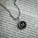 H INITIAL Vintage TYPEWRITER Key LOCKET Style Necklace Black