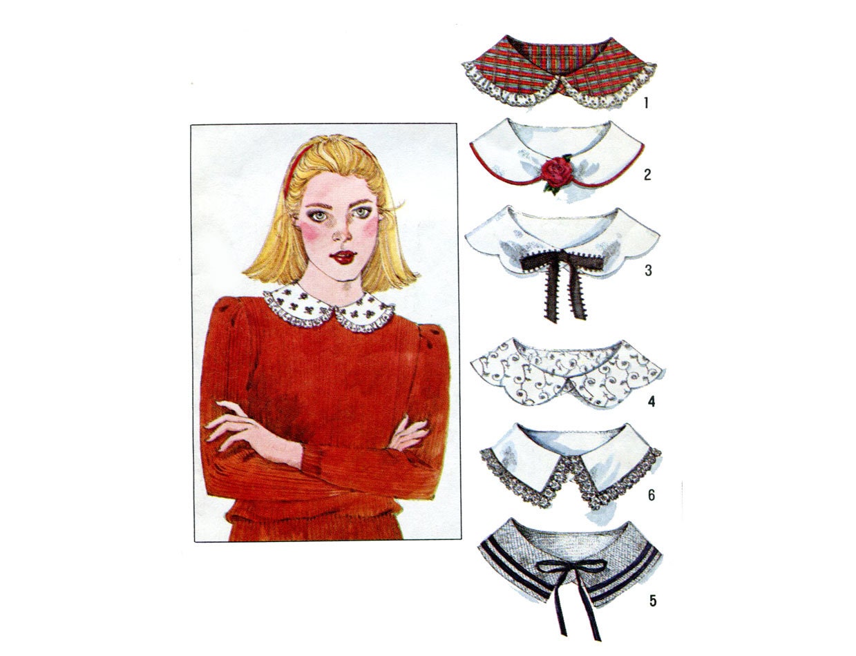 1980s Preppy Collars Pattern Retro Accessories Scalloped Peter Pan ...