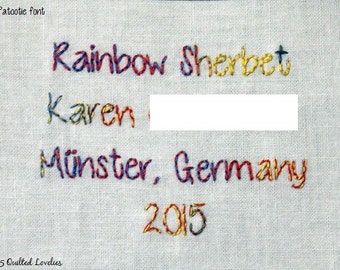 Hand Embroidered Signature Of Loved One by TheQuiltLabelLady