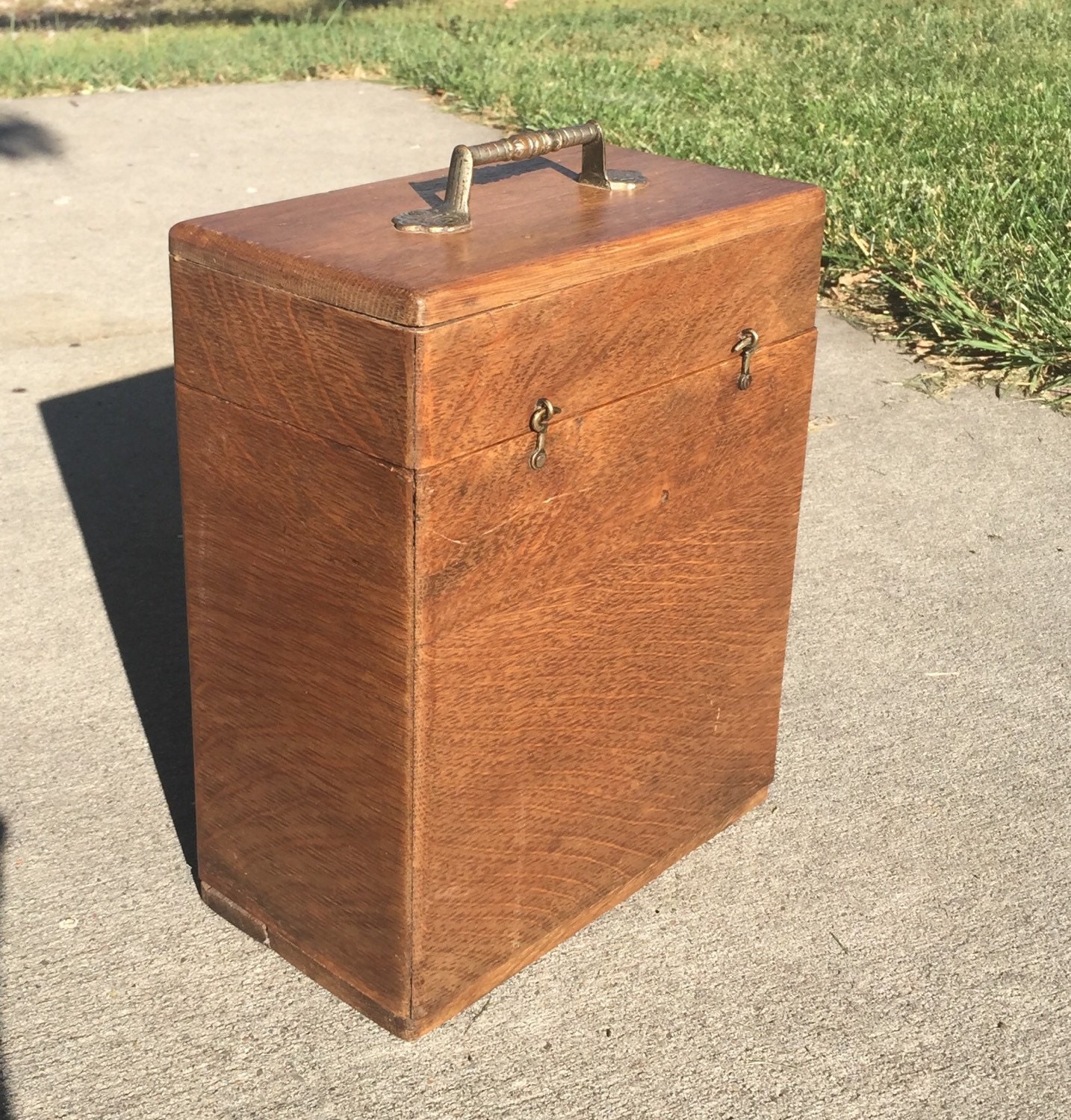 Hinged Box Oak Wood File Carrying Case vintage – Haute Juice