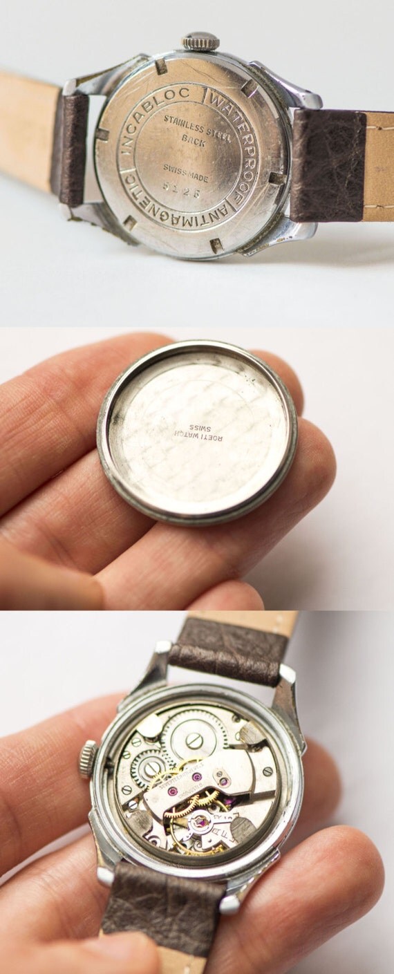 Mid century tomboy watch Roeti Swiss made mechanical gent