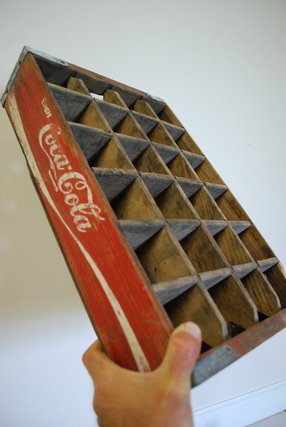 Vintage Coca Cola WOODEN CRATE with HANDLES Box / Industrial Storage ...