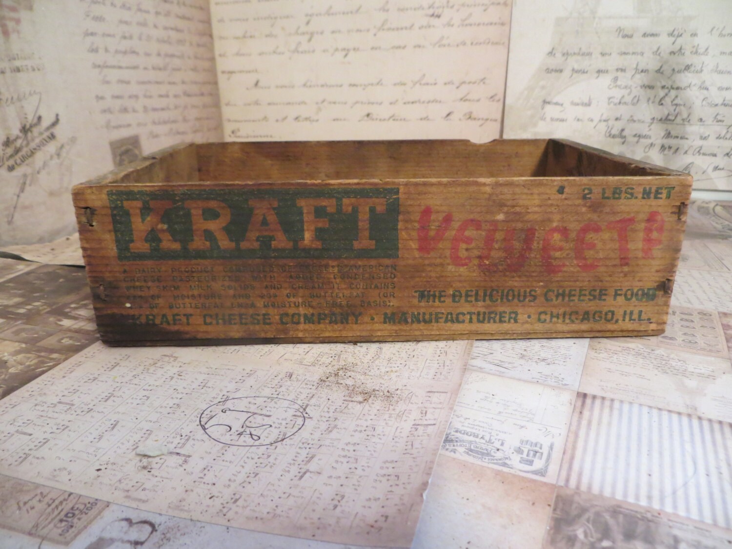 Vintage Cheese Box, Cheese Crate,Kraft Velveeta Cheese Crate, Vintage ...